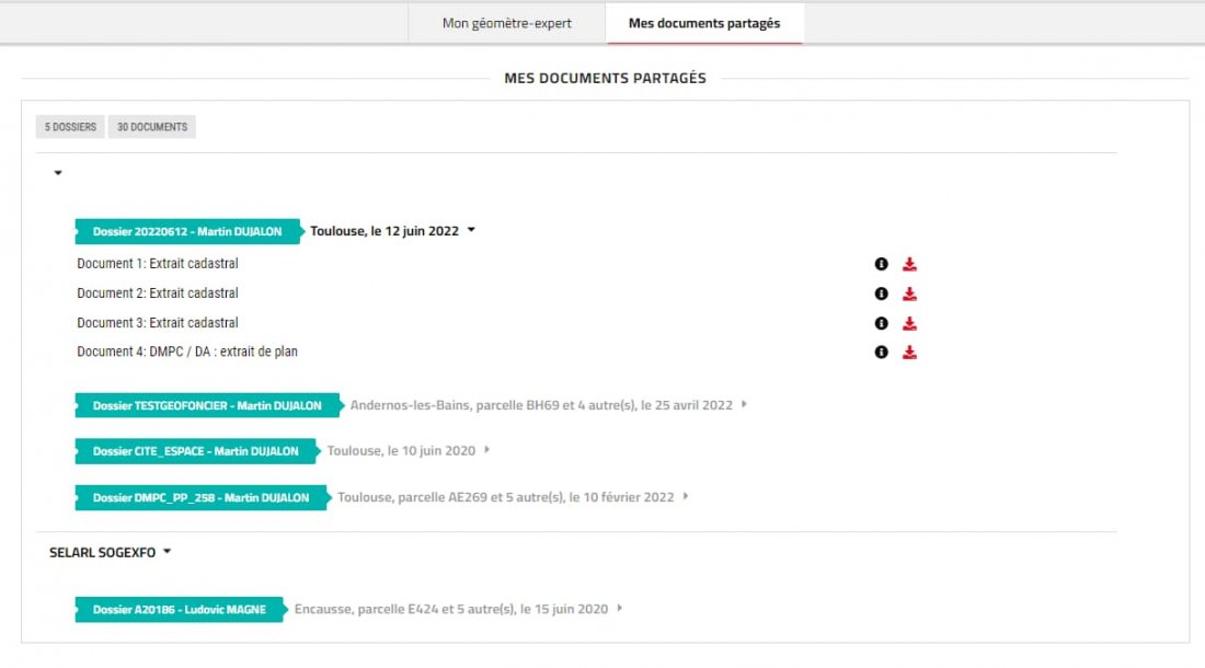 Demandez vos documents à vos géomètres-experts avec le service Mes documents partagés - Géofoncier